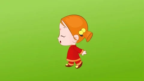 Cartoon girl fast walking 2d animation b... | Stock Video | Pond5