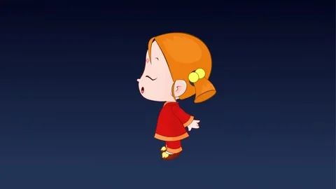 Cartoon girl fast walking 2d animation b... | Stock Video | Pond5