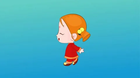 Cartoon girl fast walking 2d animation b... | Stock Video | Pond5