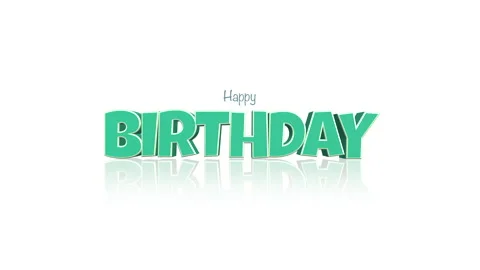 Cartoon green Happy Birthday text on whi... | Stock Video | Pond5