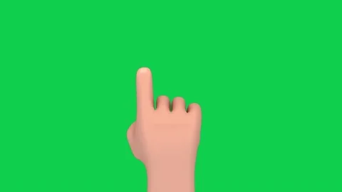 Cartoon hand pointing left on green scre... | Stock Video | Pond5