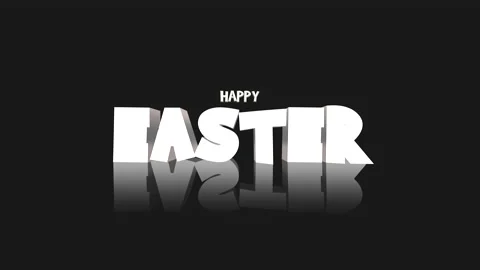 Cartoon Happy Easter text on black gradi... | Stock Video | Pond5