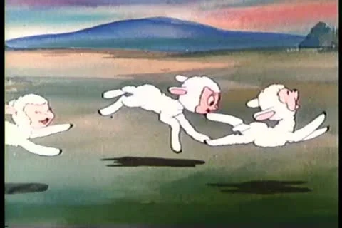 Cartoon of happy lambs frolicking | Stock Video | Pond5
