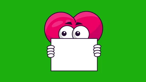 cartoon heart with love you sign animati... | Stock Video | Pond5