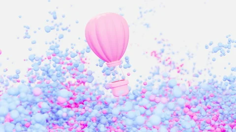 Cartoon hot balloon with colorful sphere... | Stock Video | Pond5