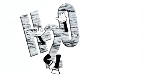 Cartoon illustration. Happy H2O characte... | Stock Video | Pond5