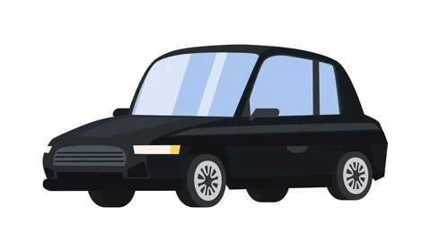 Cartoon isolated black auto car flat ani... | Stock Video | Pond5