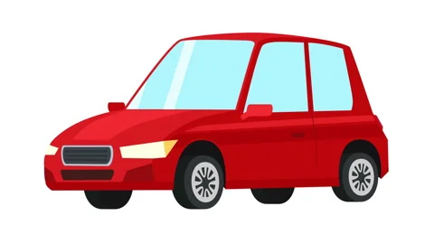 Red Car Animation Stock Video Footage | Royalty Free Red Car Animation ...
