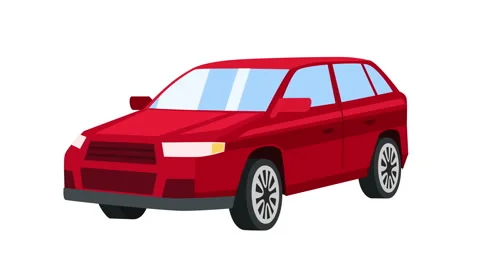 Red Car Animation Stock Video Footage | Royalty Free Red Car Animation ...