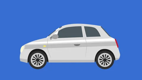 Cartoon isolated white car flat animatio... | Stock Video | Pond5