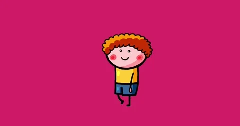 Cartoon kid character Peter boy isolated... | Stock Video | Pond5