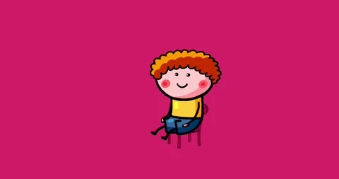 Cartoon kid character Peter boy isolated... | Stock Video | Pond5
