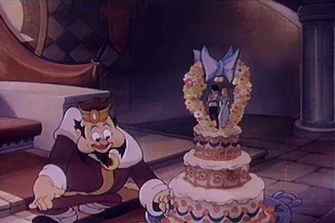 Cartoon of king sampling wedding cake, 1... | Stock Video | Pond5