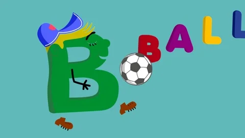 Cartoon letter B for teaching children t... | Stock Video | Pond5