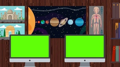 Cartoon Library with Book Shelves and Co... | Stock Video | Pond5