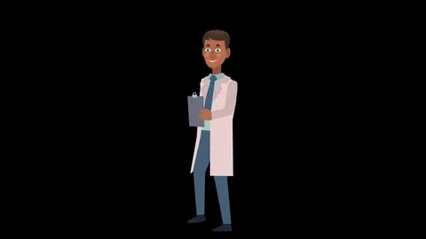 Cartoon Male Black Doctor Character Pack... | Stock Video | Pond5
