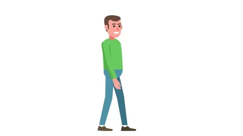 Cartoon Man Character Walking Cycle Loop... | Stock Video | Pond5