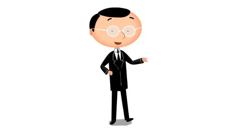 cartoon man talking and explaining backg... | Stock Video | Pond5