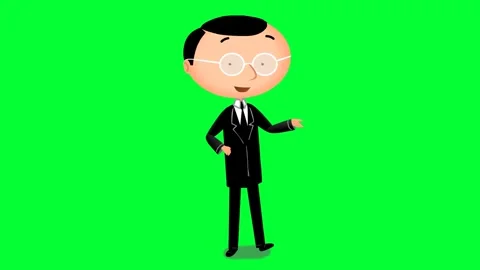 cartoon man talking and explaining backg... | Stock Video | Pond5