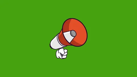 cartoon megaphone icon animation. | Stock Video | Pond5