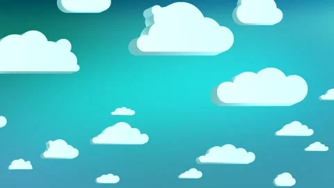 Cartoon moving clouds animation 1 minute... | Stock Video | Pond5
