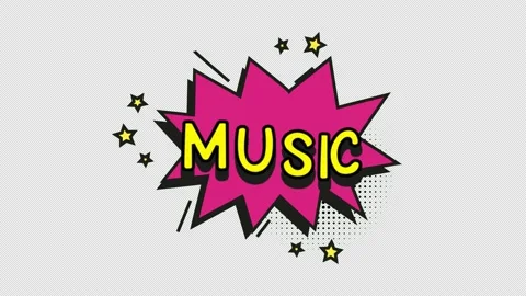 cartoon music Comic Bubble speech loop A... | Stock Video | Pond5