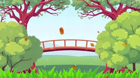 Cartoon Nature Bridge: A Cartoon Animati... | Stock Video | Pond5