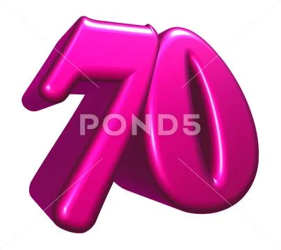 Cartoon number seventy on white background - 3d illustration: Graphic ...