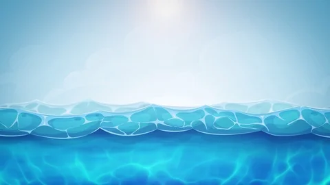 Cartoon Ocean Landscape Background Loop | Stock Video | Pond5