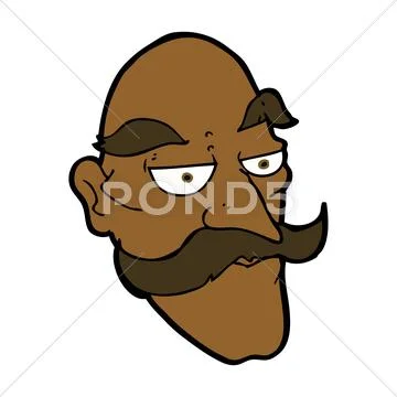 Cartoon old man face Stock Illustration ~ Graphic #38146612