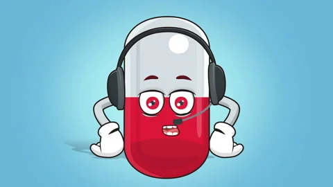 Cartoon Pill Capsule Face Animation Cal... | Stock Video | Pond5