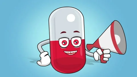Cartoon Pill Capsule Face Animation spea... | Stock Video | Pond5