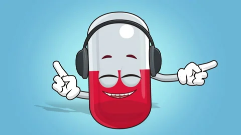 Cartoon Pill Capsule Face Animation Lis... | Stock Video | Pond5