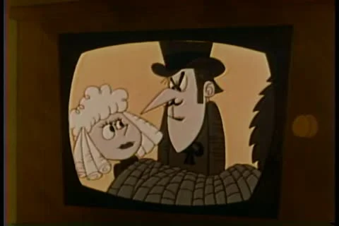 Cartoon playing on an old TV set | Stock Video | Pond5