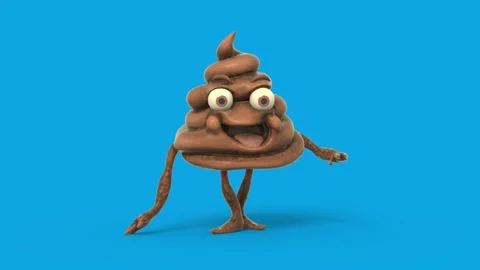Cartoon Poop Dance Loop Blue Screen 3D A... | Stock Video | Pond5