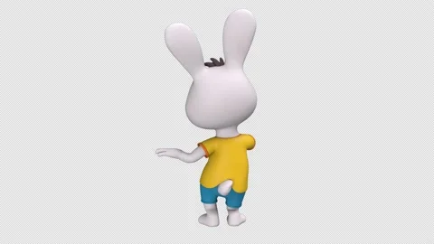 Cartoon Rabbit looped dance - 3d render ... | Stock Video | Pond5