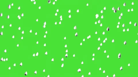 Cartoon raindrops on a green screen. 3D ... | Stock Video | Pond5