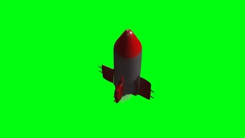 Cartoon rocket flying. 3D animation on g... | Stock Video | Pond5
