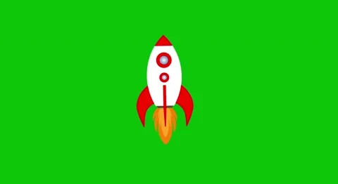 Cartoon rocket take off on green screen ... | Stock Video | Pond5