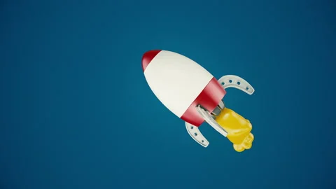Cartoon Rocket Video Loop | Stock Video | Pond5