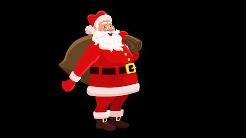 Cartoon Santa Claus goes from left to ri... | Stock Video | Pond5