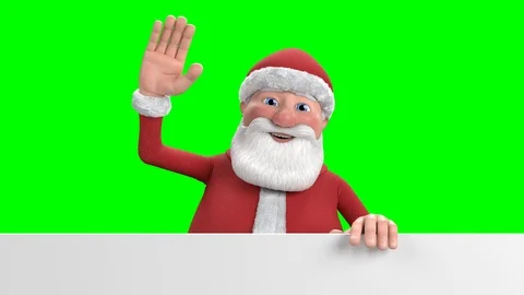 Cartoon Santa Claus standing up behind w... | Stock Video | Pond5