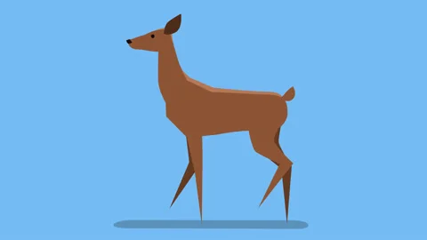Cartoon Sarna Roe Deer Animal Animation ... | Stock Video | Pond5