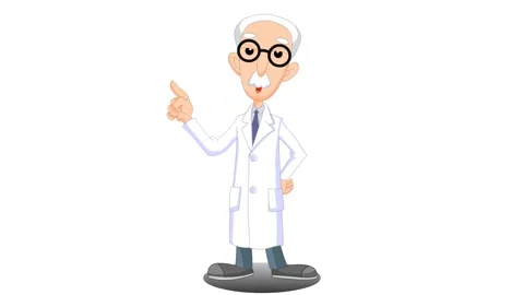 cartoon scientist talking and explaining... | Stock Video | Pond5