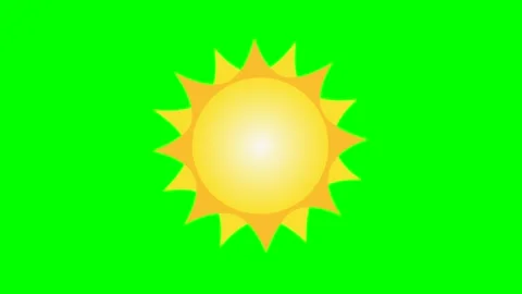 Cartoon simple icon rotation sun on gree... | Stock Video | Pond5