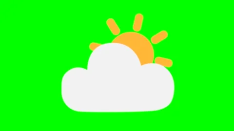 Cartoon simple sun rotation icon on clou... | Stock Video | Pond5