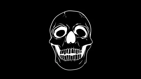 Cartoon skull face. Animation of hand dr... | Stock Video | Pond5
