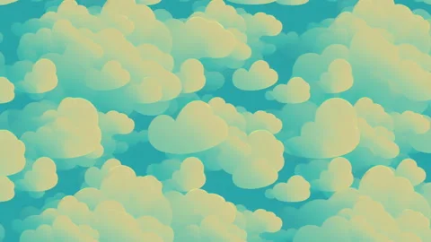 Cartoon skyscape clouds seamless looped ... | Stock Video | Pond5