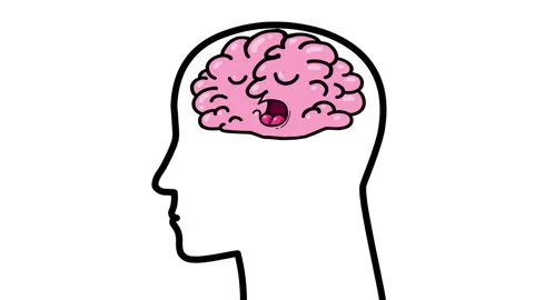 Cartoon sleeping brain inside a human he... | Stock Video | Pond5