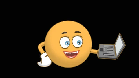 Cartoon smiley animated character face l... | Stock Video | Pond5